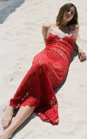 Gabriela Hearst Nesta Cotton Maxi Dress - Red
