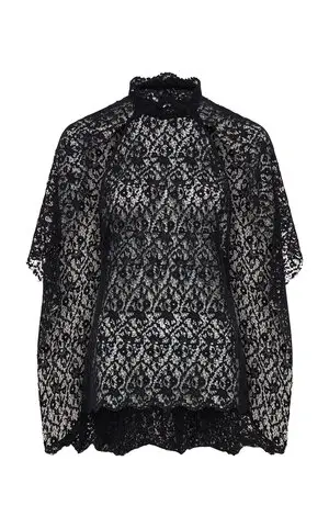Gabriela Hearst Catharine Cotton Cape Top - Navy