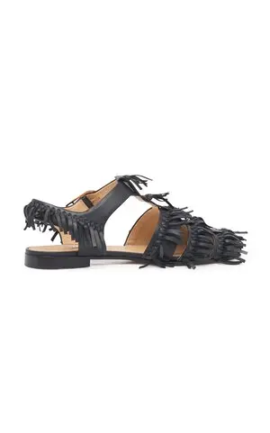 Gabriela Hearst Leather Fringe Lynn Flat