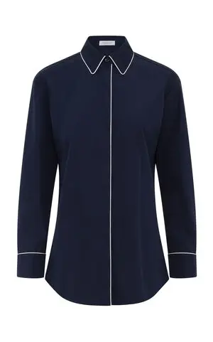 Gabriela Hearst Nacre Cotton Shirt Navy