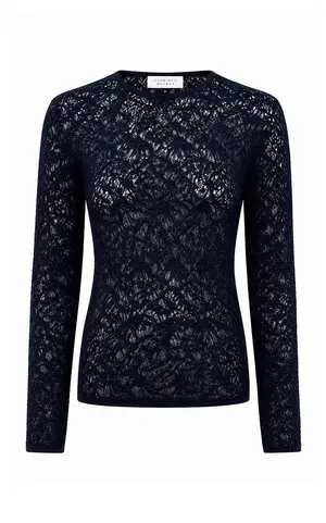Gabriela Hearst Dryas Wool-silk Crewneck - Navy