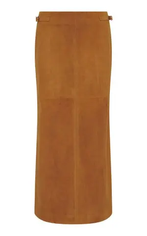 Gabriela Hearst Sere Suede Maxi Skirt - Tan