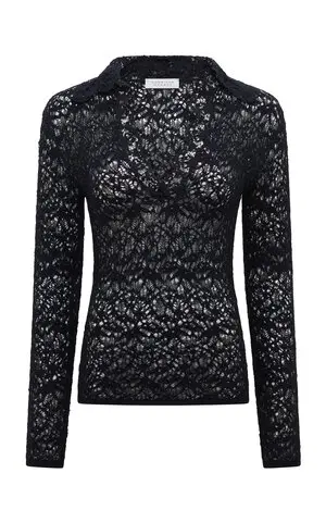 Gabriela Hearst Jord Wool-silk Polo - Navy