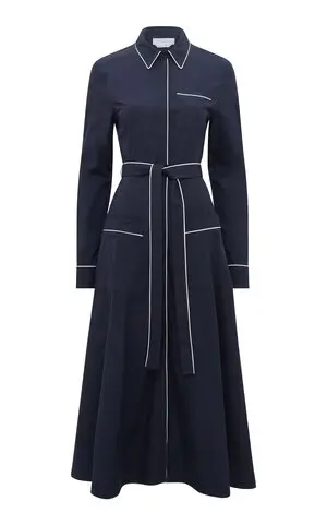 Gabriela Hearst Alisea Cotton Shirt Maxi Dress - Navy
