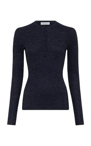 Gabriela Hearst Anges Cashmere-silk Henley - Tan