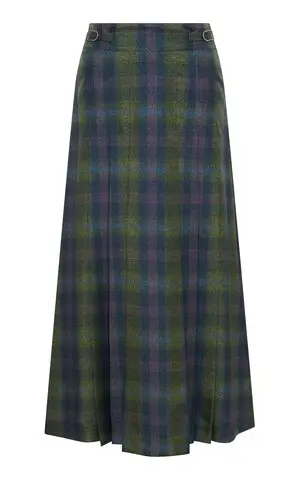 Gabriela Hearst Wesley Silk Maxi Skirt - Plaid