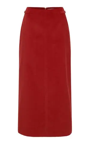 Gabriela Hearst Sere Cotton Maxi Skirt - Red