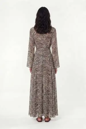 NICHOLAS Marella Silk Maxi Dress - Graphic Zebra