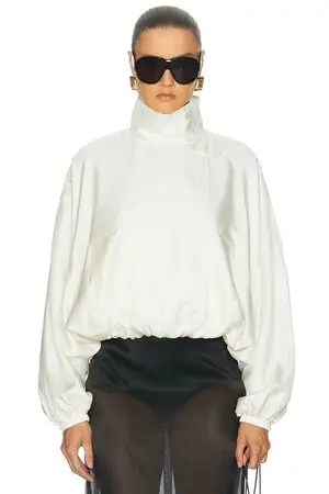 RÓHE Silk Blouson Anorak Jacket - Cream