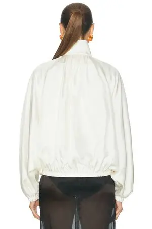 RÓHE Silk Blouson Anorak Jacket - Cream