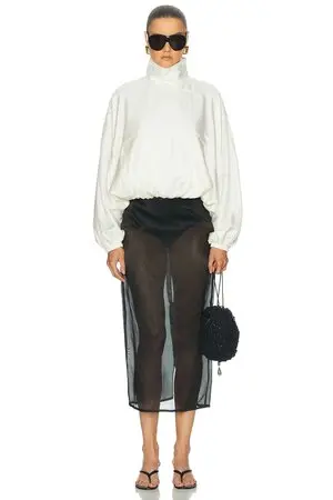 RÓHE Silk Blouson Anorak Jacket - Cream