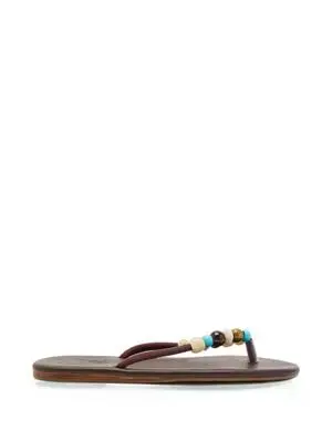 ANCIENT GREEK SANDALS Embellished Thong Sandals - Brown