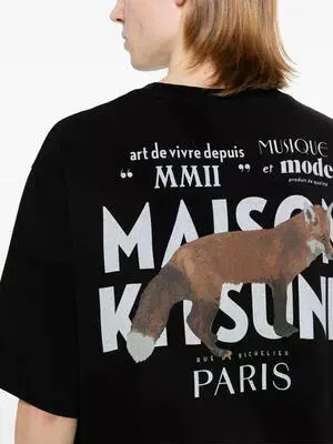 Maison Kitsuné Logo-print Fox-motif T-shirt