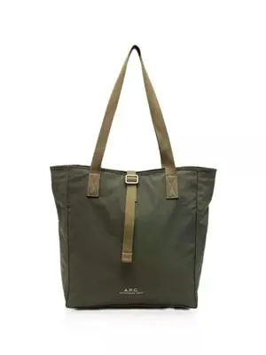 A.p.c. Logo-detail Buckle-strap Shoulder Bag - Green