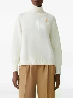 Fabiana Filippi Logo-plaque Roll-neck Sweater - White