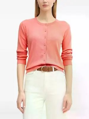 BENETTON Button-up Rib-trimmed Cardigan - Pink