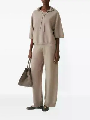 Fabiana Filippi Taupe Metallic Effect Hoodie - Brown