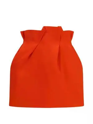 Magda Butrym Pleated Silk Mini Skirt - Red