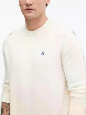 BENETTON Logo-embroidered Ribbed-trim Sweater