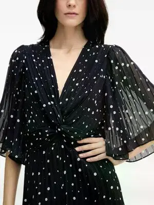 Joseph Ribkoff Polka-dot Pleated Jumpsuit