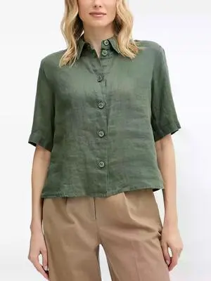 BENETTON Short-sleeve Button-up Shirt - Green