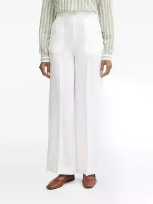 BENETTON Pressed Crease Wide-leg Trousers - White