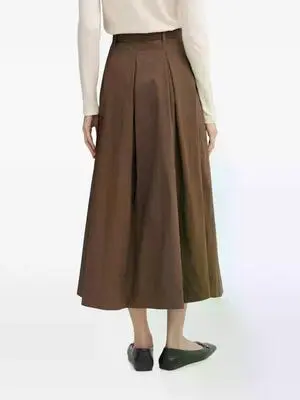 GAUDI Belted Pleated Midi Skirt