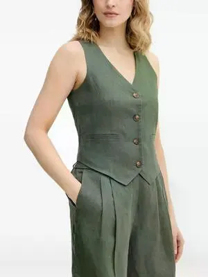 BENETTON Button-up Waistcoat - Green