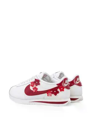 Nike Cortez Floral-appliqué Leather Sneakers