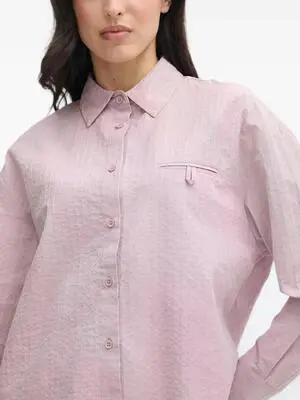 BENETTON Seersucker Striped Shirt - Pink