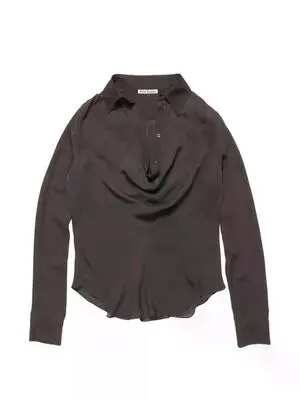 Acne Studios Silk Blouse With Cowl Neck - Brown