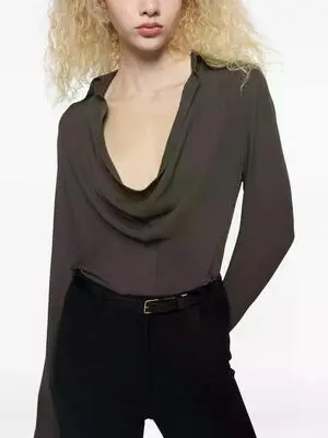 Acne Studios Silk Blouse With Cowl Neck