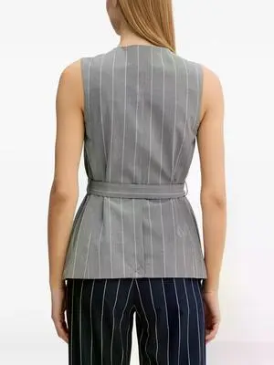 BENETTON Pinstripe-pattern Belted Waistcoat