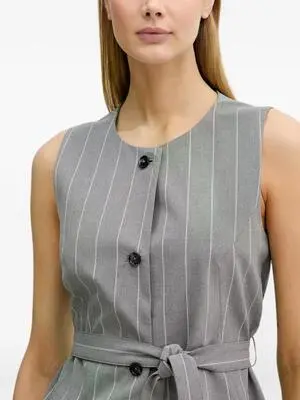 BENETTON Pinstripe-pattern Belted Waistcoat