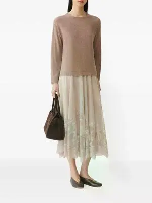Fabiana Filippi Sequin-embellished Crew-neck Sweater - Neutrals