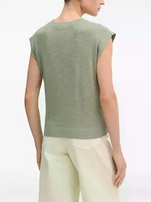 BENETTON Ribbed-trim Vest - Green