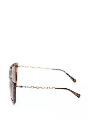 COACH Tortoiseshell-effect Chain-link Sunglasses - Brown