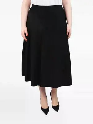 THE ROW Pleated Midi Skirt - Black