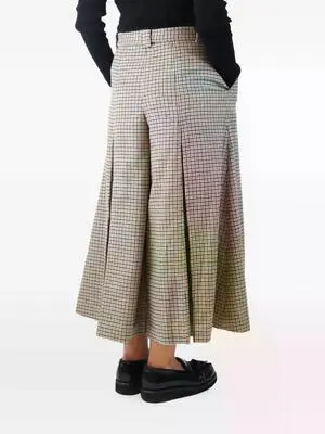 Zimmermann Houndstooth-pattern Belted Pleated Wool Cropped Trousers