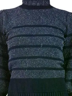 Co Striped Lurex Sweater - Blue