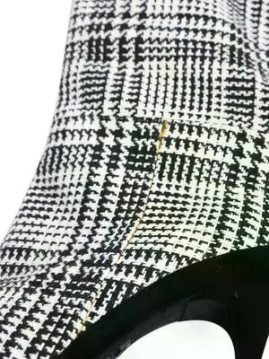 Off-White Tartan Pattern Knee-high Boots