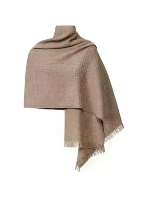 Fabiana Filippi Frayed Waffle-knit Scarf - Brown