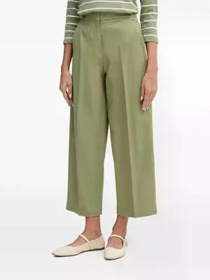 BENETTON Pressed-crease Wide-leg Trousers - Green