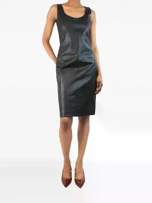 Bottega Veneta Scoop-neck Leather Mini Dress