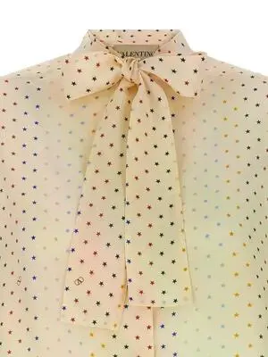 Valentino Garavani Silk Star Print Shirt - Neutrals