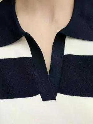 BENETTON Striped Polo-collar Sweater
