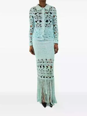 Christopher Esber Open-knit Skirt Set With Fringe Trim
