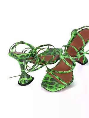 Amina Muaddi Snakeskin-effect Strappy Sandals