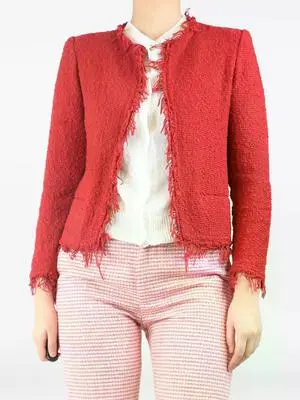 IRO PARIS Frayed Bouclé Jacket - Red