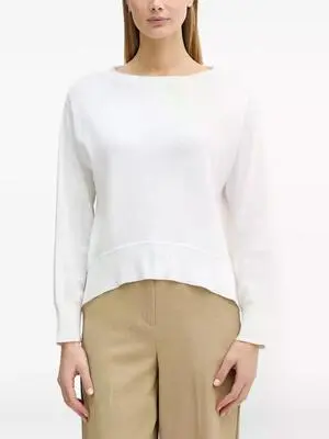 BENETTON Ribbed-trim Sweater - White